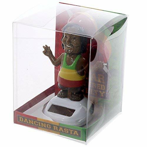 Puckator ff68Solar Plastic Figurine, BrownBlackRedYellowGreen Rasta 5 ...