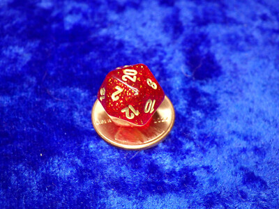 Glitter Ruby Gold Mini Polyhedral D20 Twenty-Sided Die RPG Tabletop | eBay