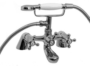 Traditional Victorian Bath Shower Mixer Tap with Handset Bathroom Taps ...
