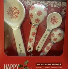Happy Holidays Snowflake Measuring Spoons 4 Count X082 for sale online ...