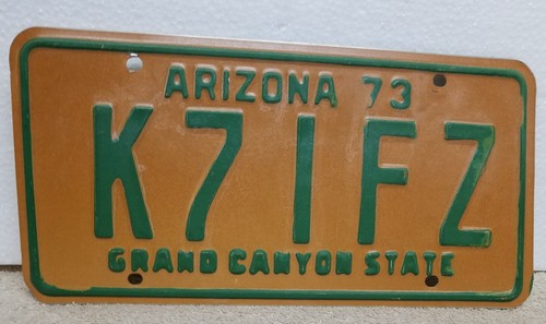 L23 VINTAGE VANITY 1973 ARIZONA EMBOSSED HAM LICENSE PLATE K7IFZ | eBay