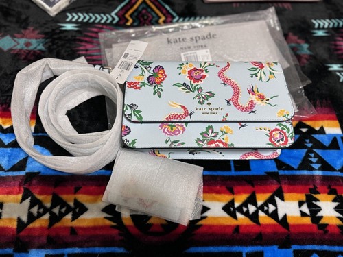 New Kate Spade Madison Dragon Printed Flap Crossbody Saffiano Multi ...