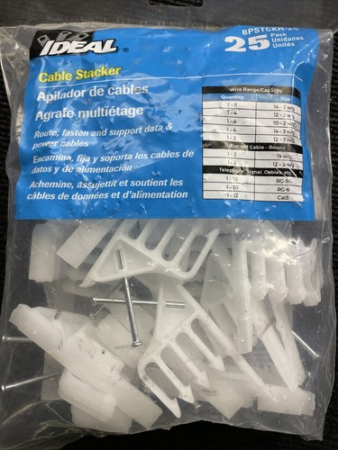 Ideal BPSTCKR-25 Bag Of 25 Cable Stackers for sale online | eBay