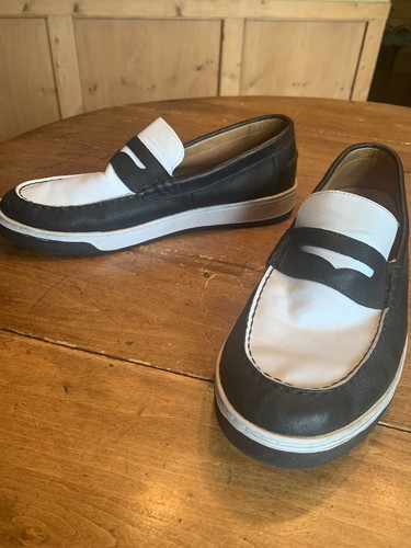 Bass Weejun White Black Spectators Penny Loafers | eBay