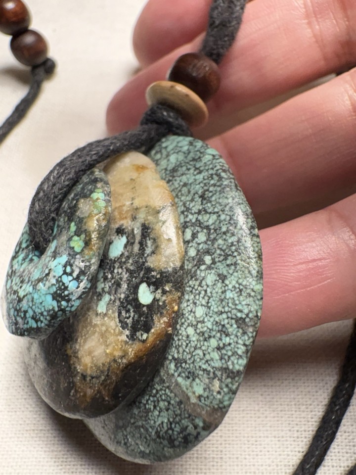 Vintage Estate Natural Stone Disk Pendant Necklace - Unique Layered ...