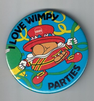 Vintage Mr. Wimpy Restaurant Pinback Button I Love Wimpy Parties | eBay