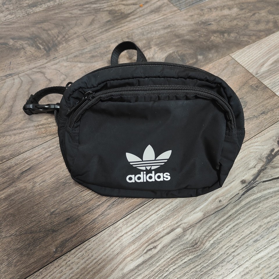 Adidas Fanny Pack Waist Bag Black White Logo Adjustable strap | eBay