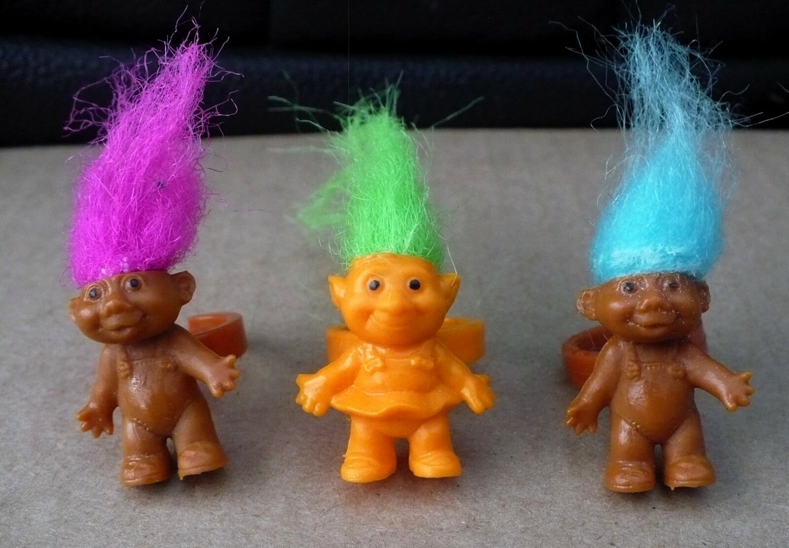 VINTAGE LOT OF 3, 1" TROLL RINGS 1 ORANGE & 2 BROWN | eBay