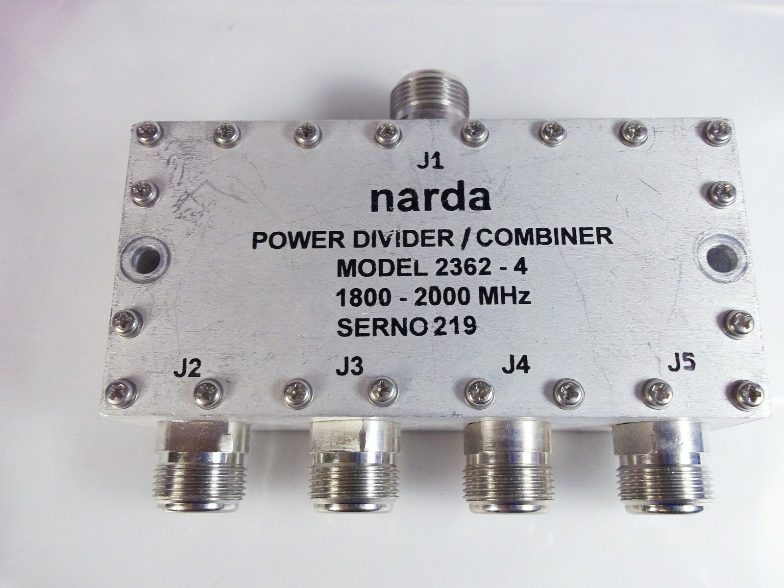 Narda 4 Way RF Type N F 2362-4 1800-2000MHz 1.8 - 2GHz power divider ...