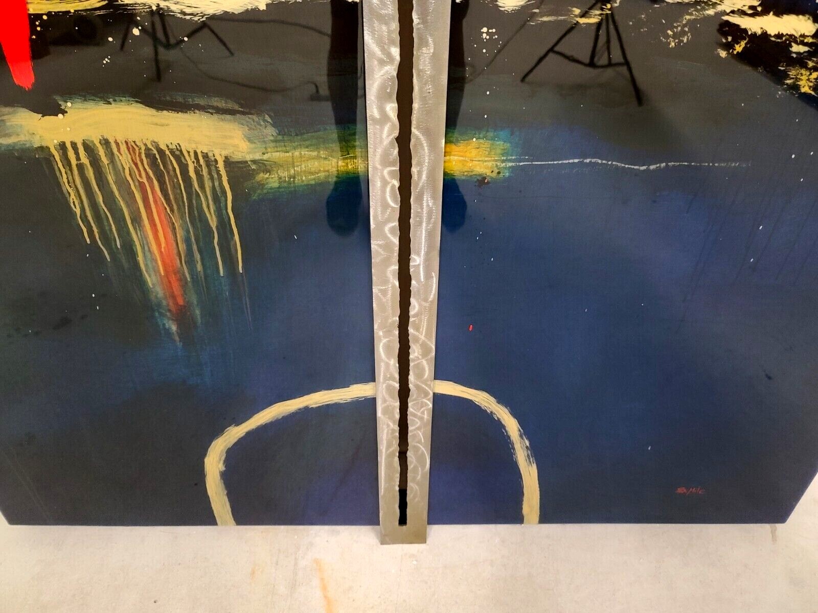 Monumental 61 x 51 Mid Century Modern Abstract Painting Sculpture by ...