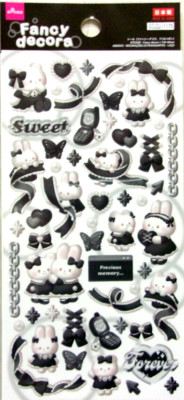 DAISO Fancy Decora Frill Ribbon Bear Rabbit Sticker Sheet Made in Japan ...