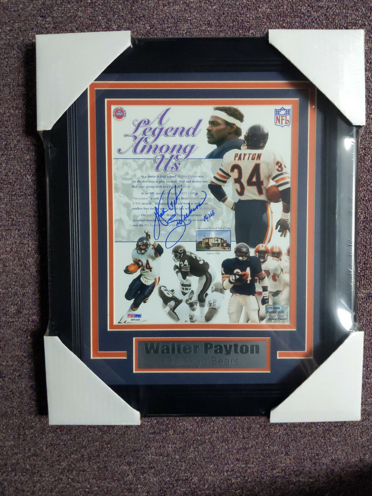 Walter Payton Autographed Memorabilia | Signed Photo, Jersey ...