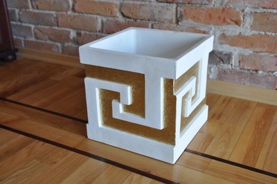 MEANDER SIGN FLOWER POT FLOWERS GARDEN DECORATION GREEK BOWL ART | eBay