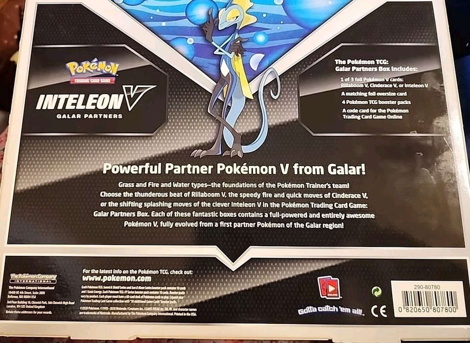Pokemon TCG Inteleon V Galar Partners Box Brand New 820650807800| eBay