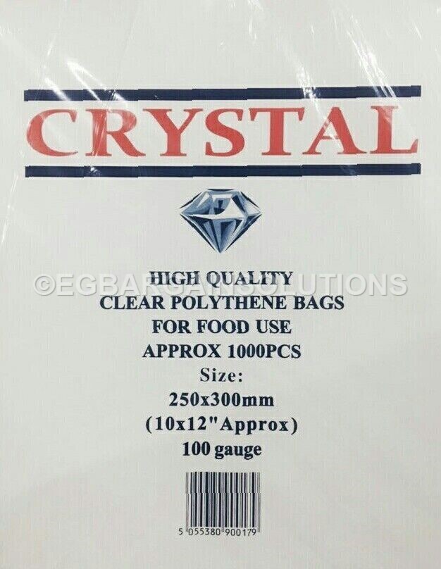 Poly Food Bags Transparent Food Grade All Sizes CRYSTAL Branded | eBay UK