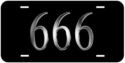 666 Black Aluminum Novelty Auto License Plate | eBay