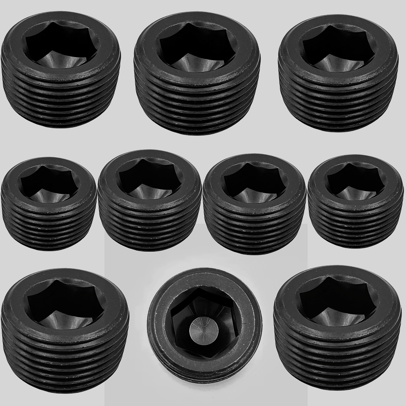 Pipe Plugs 10EACH Steel 1/8" Hex Countersunk Style Male NPT Pipe End ...