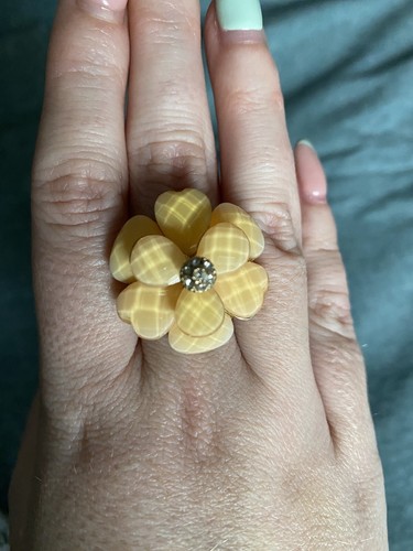 SUNSHINE YELLOW FLOWER RING | eBay UK