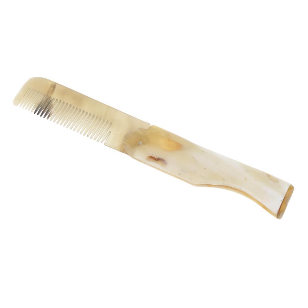 Natural Ox Horn Scalp Massage Comb Detangling Chemical-free Folding ...