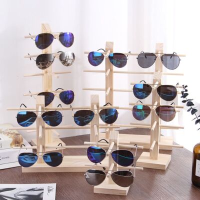 Multi-Layers Wood Sunglass Display Rack Eyeglasses Show Stand Jewelry ...