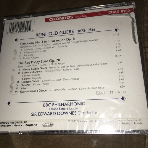 Symphony 1 / RED Poppy Ballet Suite by Gliere / Downes / Bbcso (CD ...