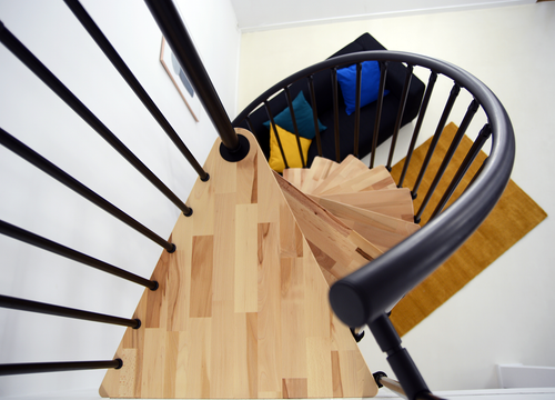 Indoor Spiral Staircase Kit Solid Beech Wood Step PVC Handrail to 3.09m ...