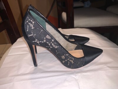 Pre-owned Tory Burch Glenna Lace/Satin Pumps Size 6.5 | eBay