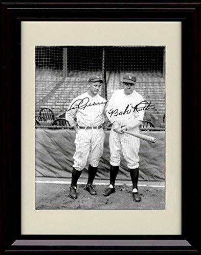 Gallery Framed Lou Gehrig and Babe Ruth Autograph Replica Print | eBay