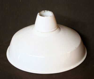14" Vintage Porcelain Enamel Steel Metal Lamp Shade Ceiling Light Cover ...
