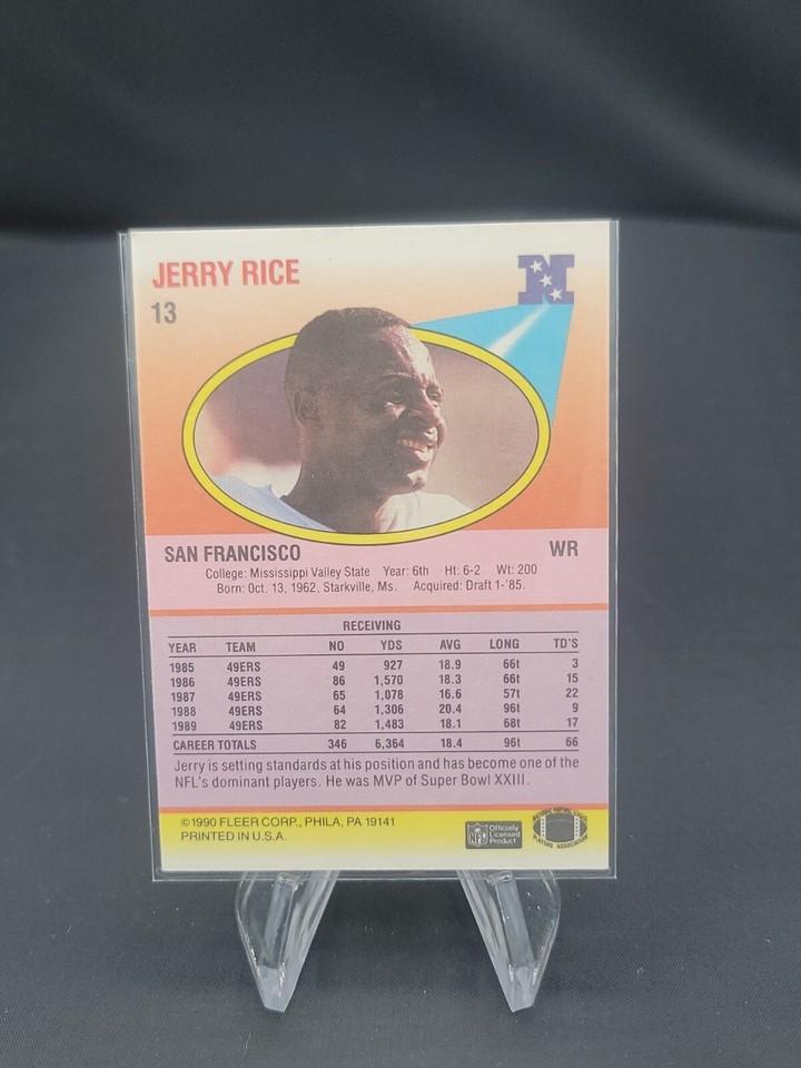 1990 Fleer Jerry Rice card #13 San Fransisco 49ers | eBay