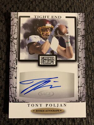 2021 Sage Premier Draft Auto Tony Poljan #A139 Auto Centered Perfect ...