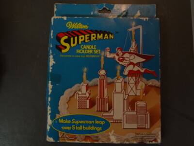 WILTON SUPERMAN CANDLE HOLDER SET-1979-DC-UNUSED | eBay