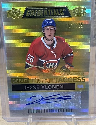 2021 Credentials Debut Ticket Access Autos Yellow Jesse Ylonen Rookie ...