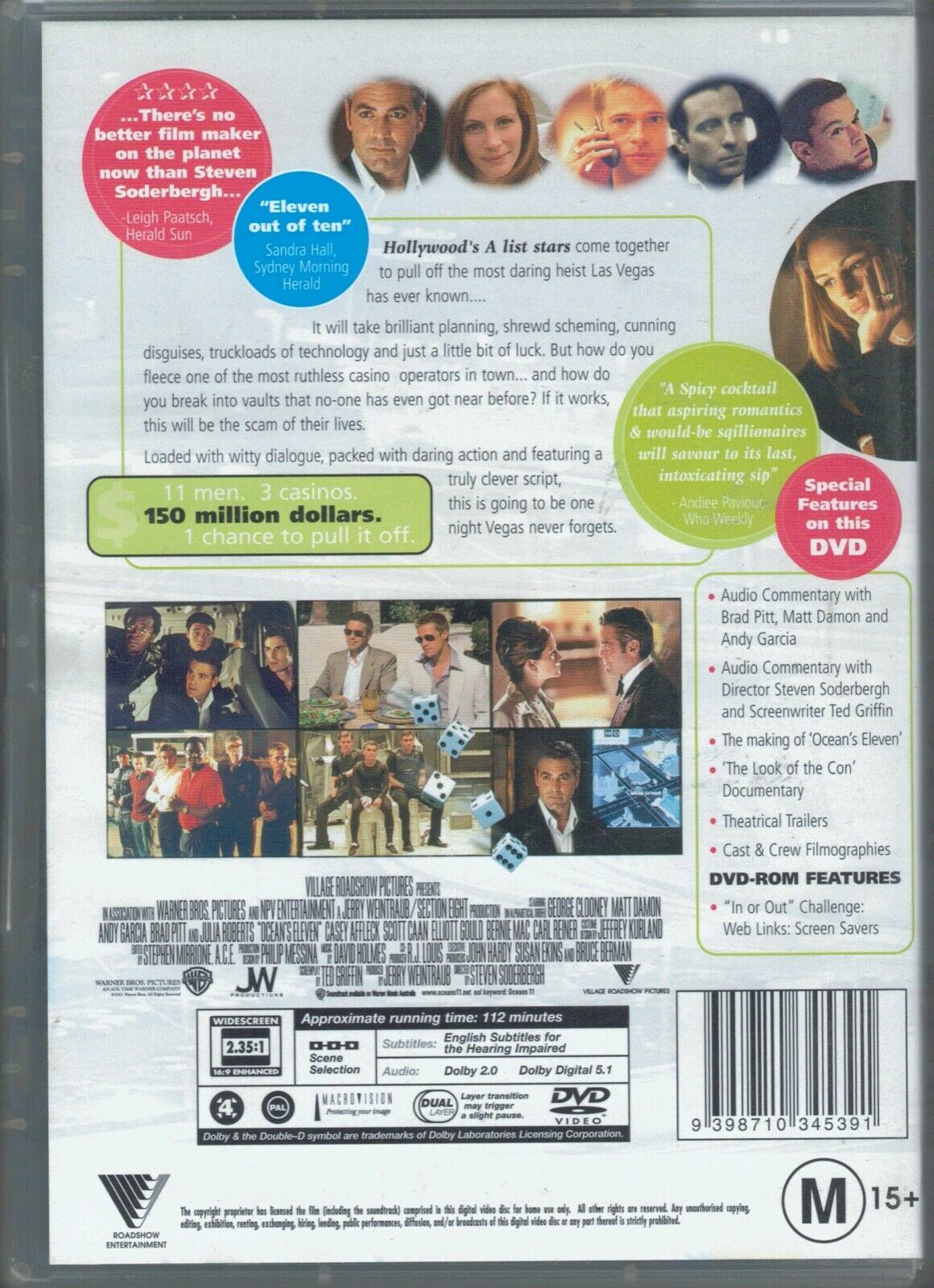 Ocean's Eleven (DVD, 2001) 9398710345391 | eBay