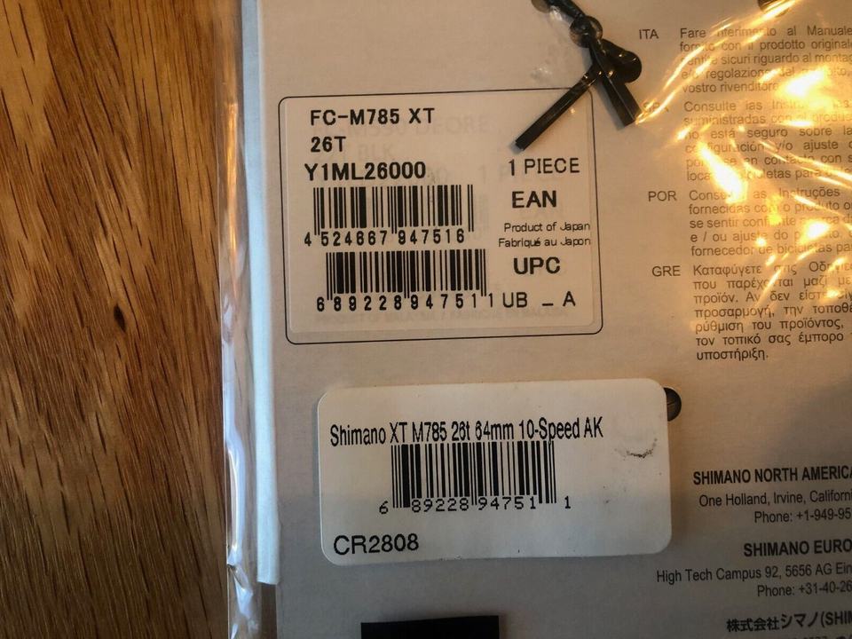 NEW Shimano Deore XT M785 26T-AK x 64BCD Chainring 2x10 26t AK | eBay