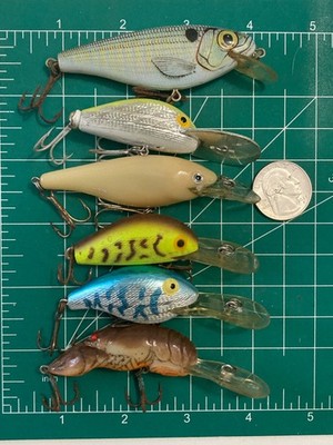 VTG LOT 6 REBEL CRANKBAITS WEE R FISHING LURES USA VINTAGE CRAW DEEP ...