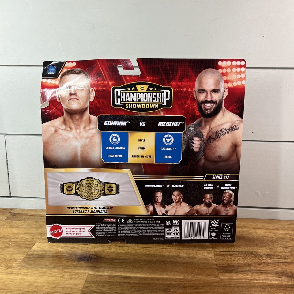 Mattel WWE Championship Showdown 13 GUNTHER vs RICOCHET Figures Ships ...