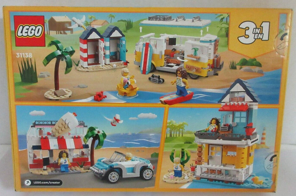 LEGO 31138 BEACH CAMPER VAN creator NEW 3 in 1 legos set vw bus rv ice ...