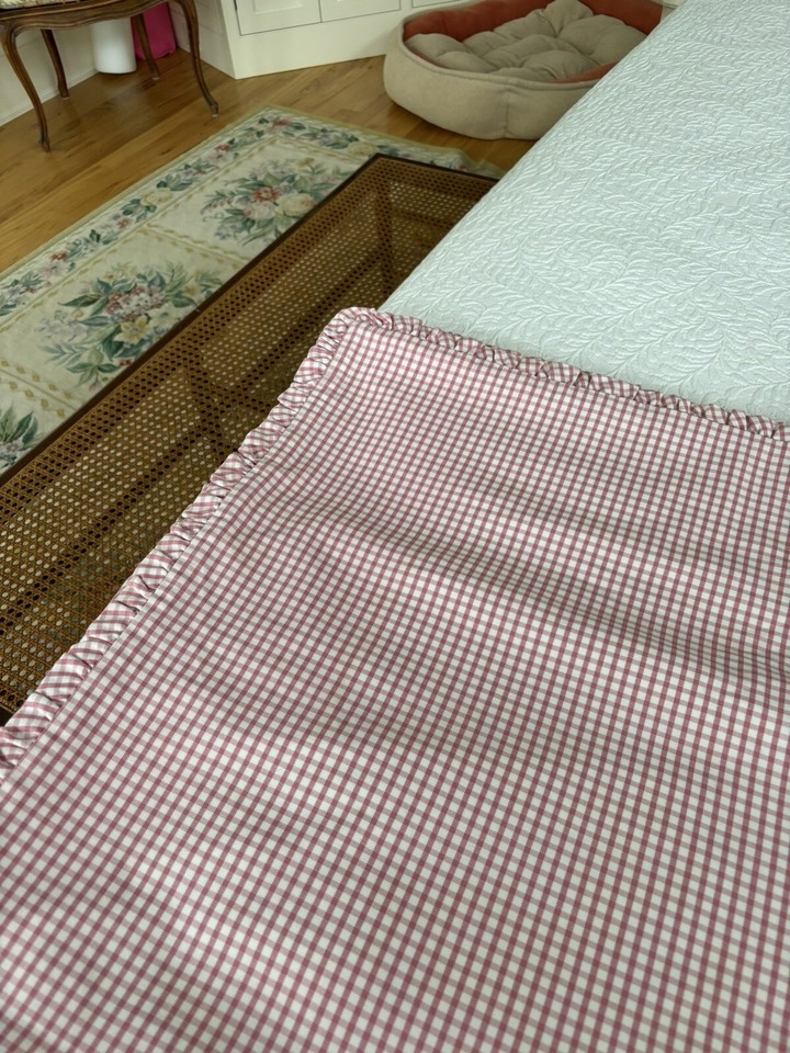 Cowtan And Tout Gingham Bed Throw Raspberry/white Check | eBay