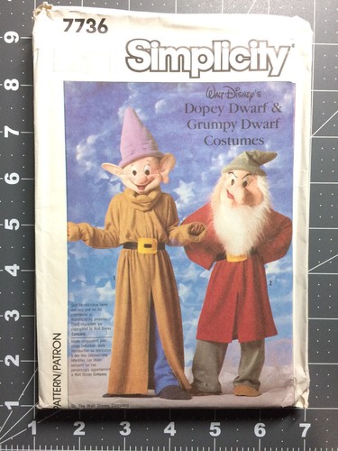 Simplicity #7736 ~ Pattern Disney Dopey Grumpy Dwarf Tunic ~ Child 10 ...