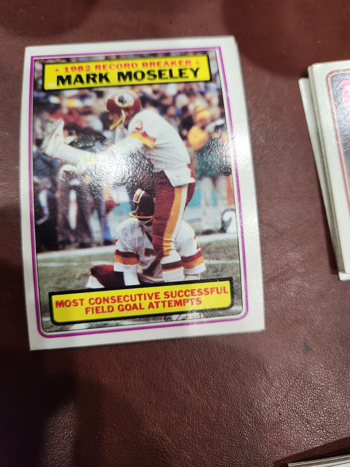 1983 Topps Mark Moseley #5 Washington Redskins NFL Football 1982 Record ...