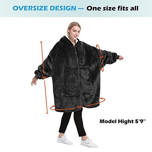 Catalonia Zip Up Blanket Hoodie Sweatshirt, Oversized Sherpa Pullover ...