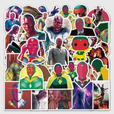 VISION Vinyl Stickers~ WANDA Marvel AVENGERS~Waterproof Laptop ...