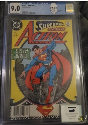 DC Superman Return To Action Comics #643 9.0 CGC George Perez Bret ...