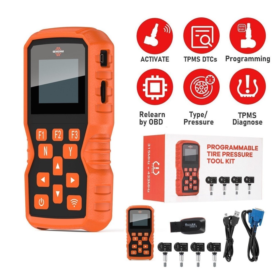 4 TPMS +OBDII TPMS Programmer Tires Sensors Activate Programming ...