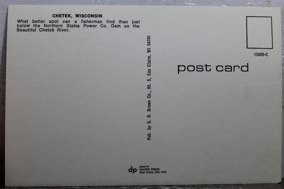 Wisconsin WI Chetek Northern States Power Co Dam River Postcard Old ...