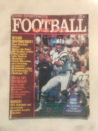 Vintage Cord Sportfacts Pro Football Guide 1972 Joe Namath New York ...