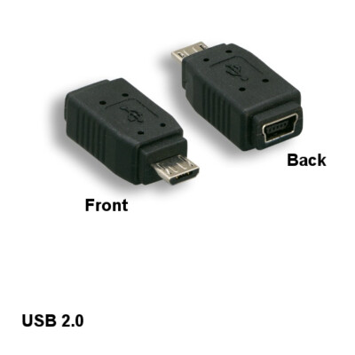 10x USB 2.0 Type Micro B Male to Mini B Female Adapter for PC Cam ...