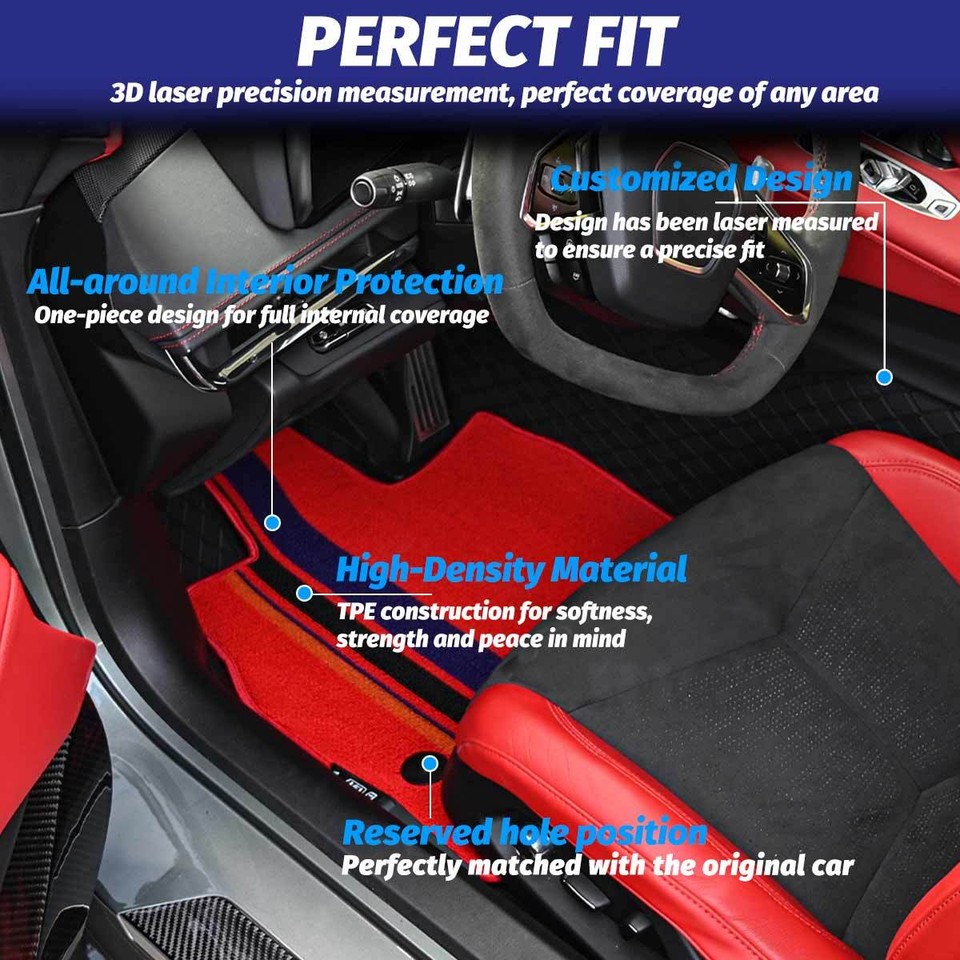 FOR Corvette C8 Stingray Coupe Premium All Weather Floor Liners ...