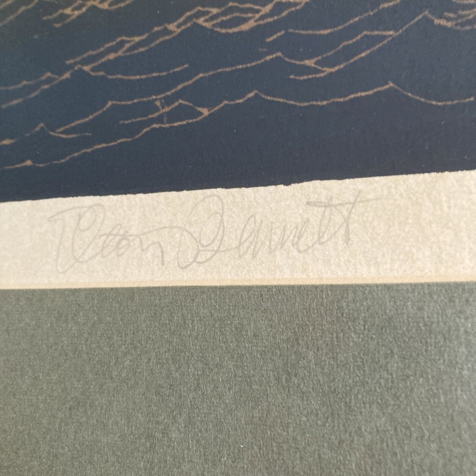 Elton Bennett Signed Vintage Original Art The Sea Road Artist’s Pencil ...